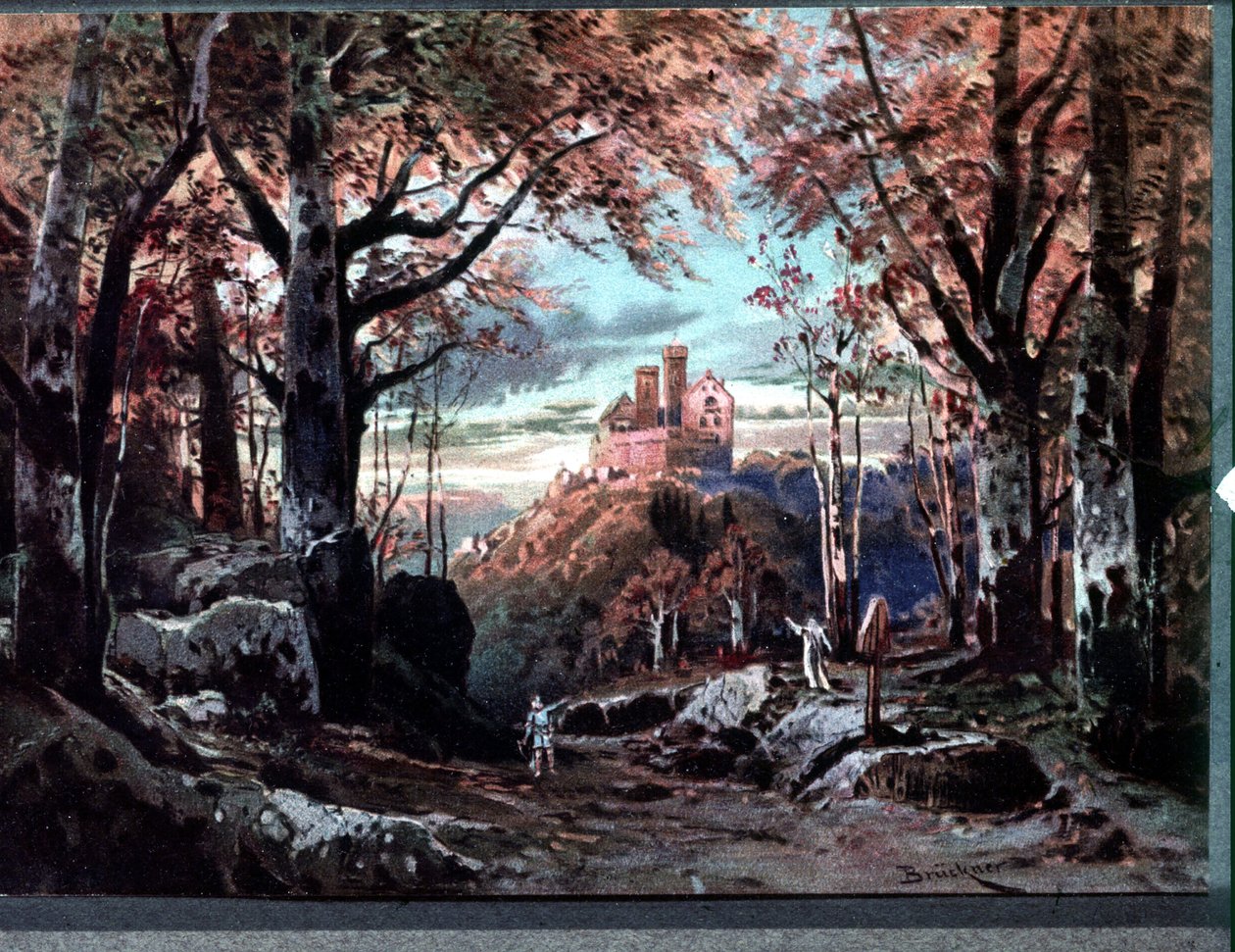 Decor for Tannhauser, Opera by Richard Wagner. Scenography of Bruckner