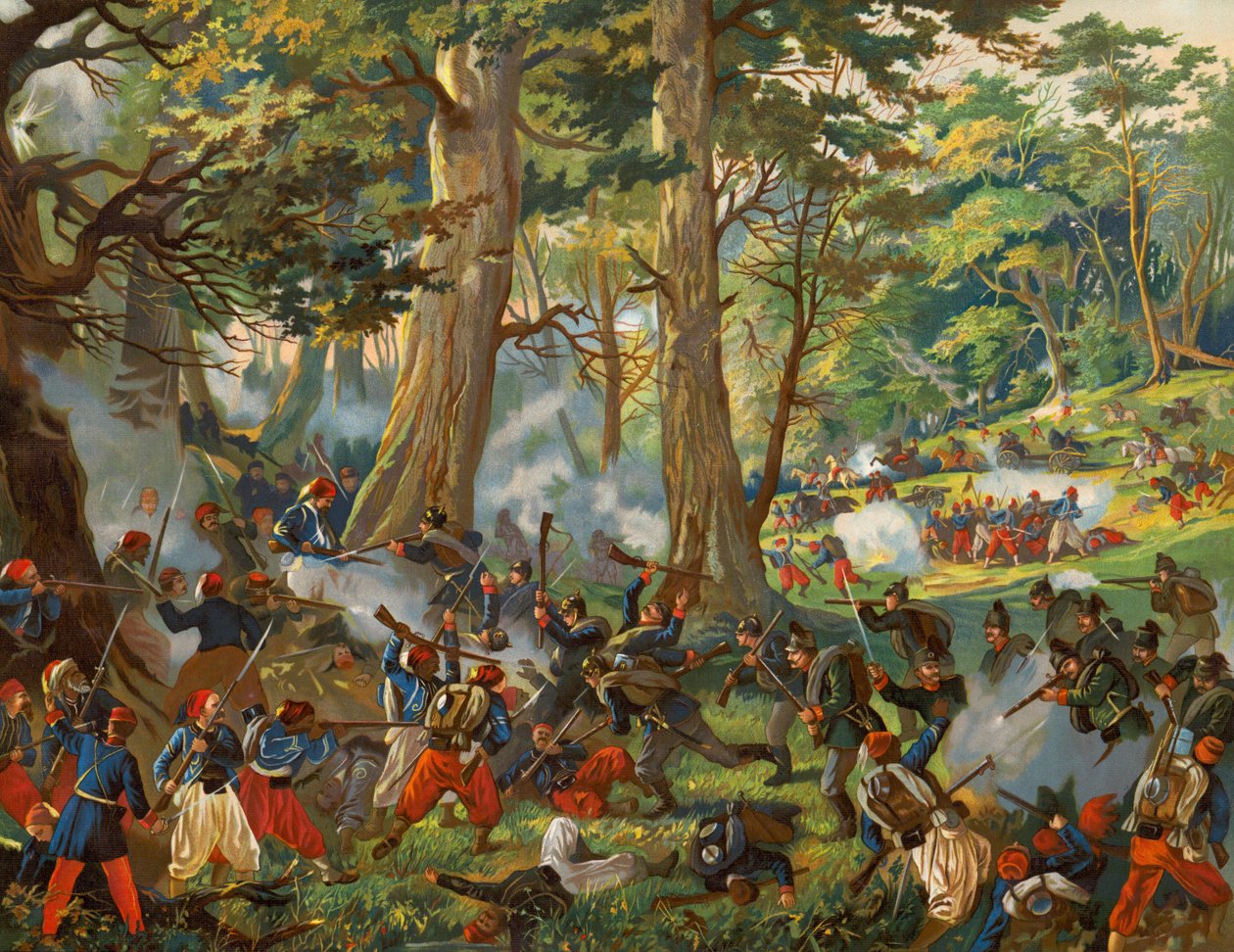 French and German Infantry Fighting in a Forest, Battle of Sedan