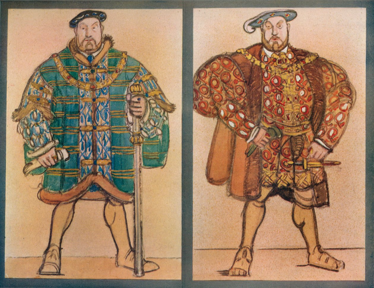 Costume Designs for Henry VIII Theatre De L'Opera, Paris
