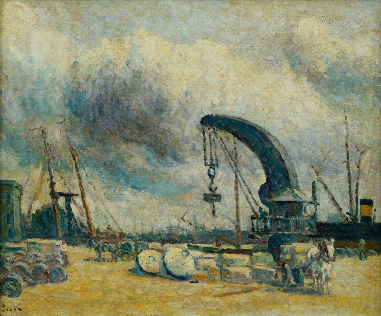 The Port, Quay at Schiedam by Maximilien Luce