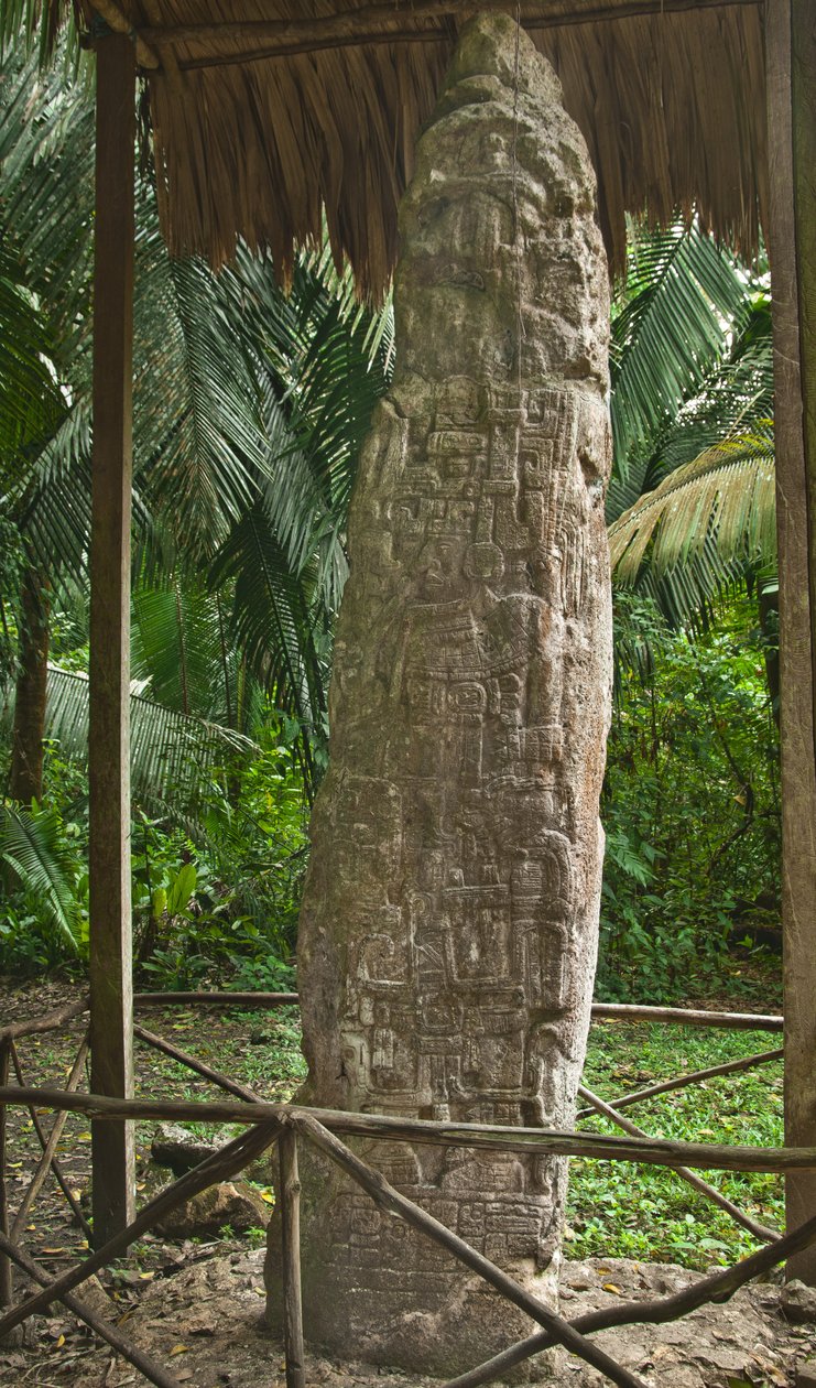 Stela 14 depicting a ballplayer on a Non-Classic Maya style, Terminal ...