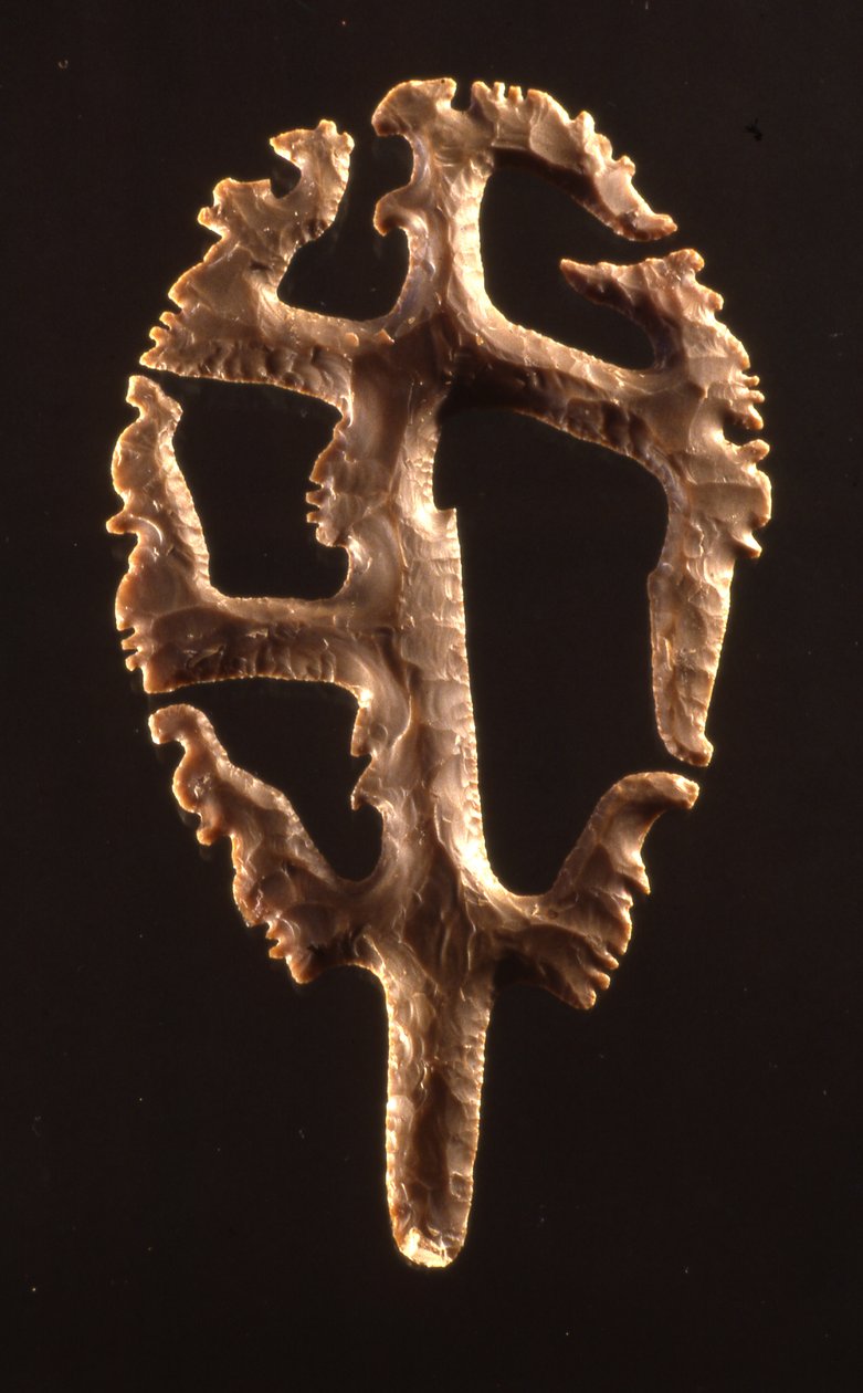 Eccentric Flint Placed in Dedication Down the Hieroglyphic Stairway, Copan