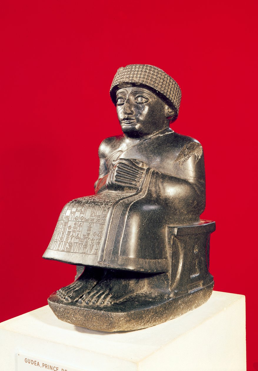 Gudea, Prince of Lagash, statue dedicated to Ningizzada, Neo-Sumerian ...