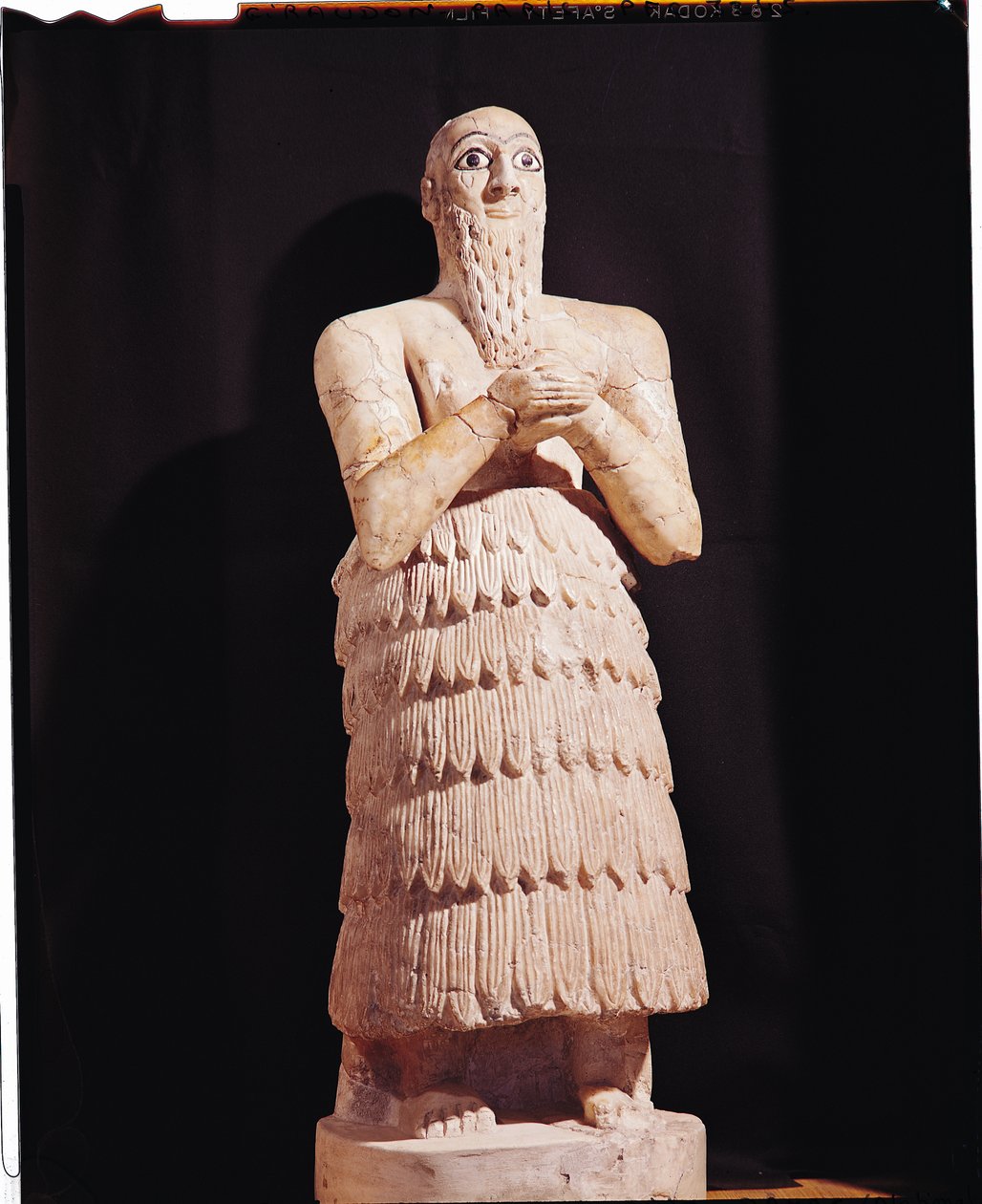 Statue of Itur-Shamagen, King of Mari, at prayer, from Mari, Middle ...
