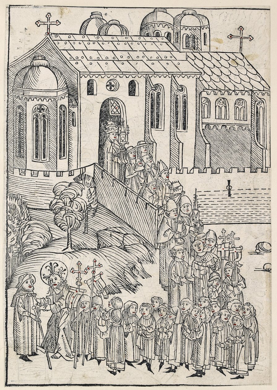 Christ Greeting a Pilgrim by Michael Wolgemut