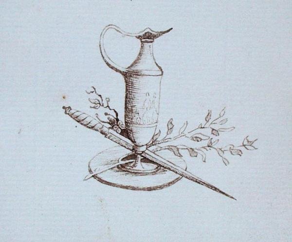 Drawing from Michael Faraday's scrapbook by Michael Faraday