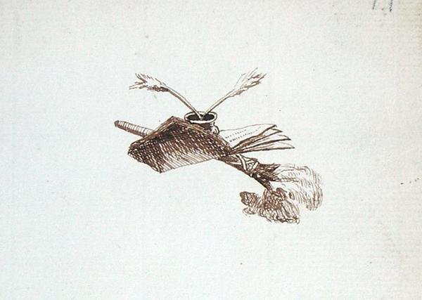 Drawing from Michael Faraday's scrapbook by Michael Faraday