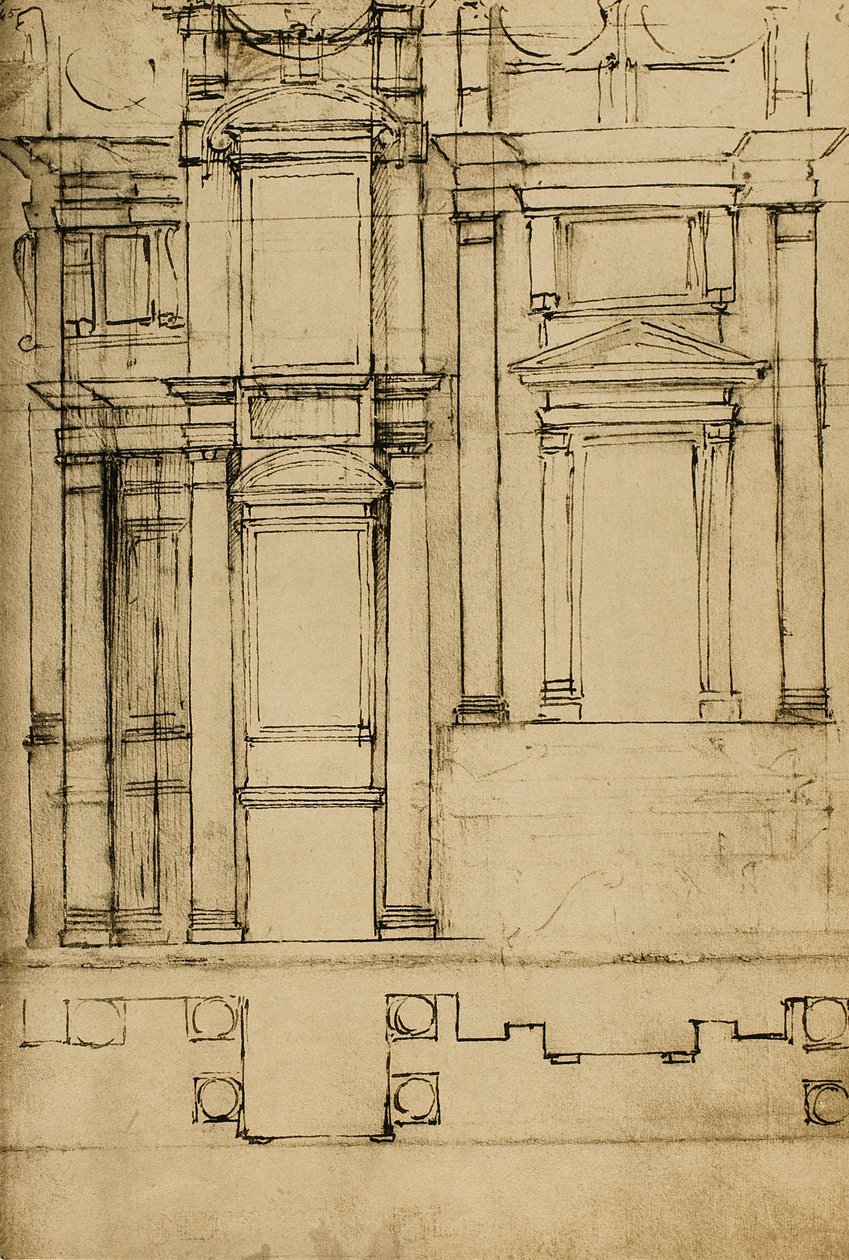 Architectonic study for the Medici Chapels in the basilica of San ...