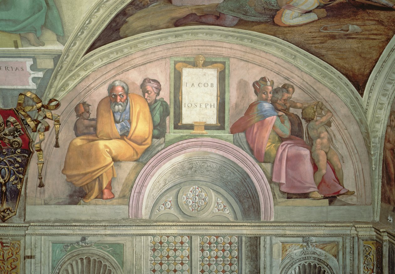 Jacob and Joseph, Sistine Chapel by Michelangelo Buonarroti