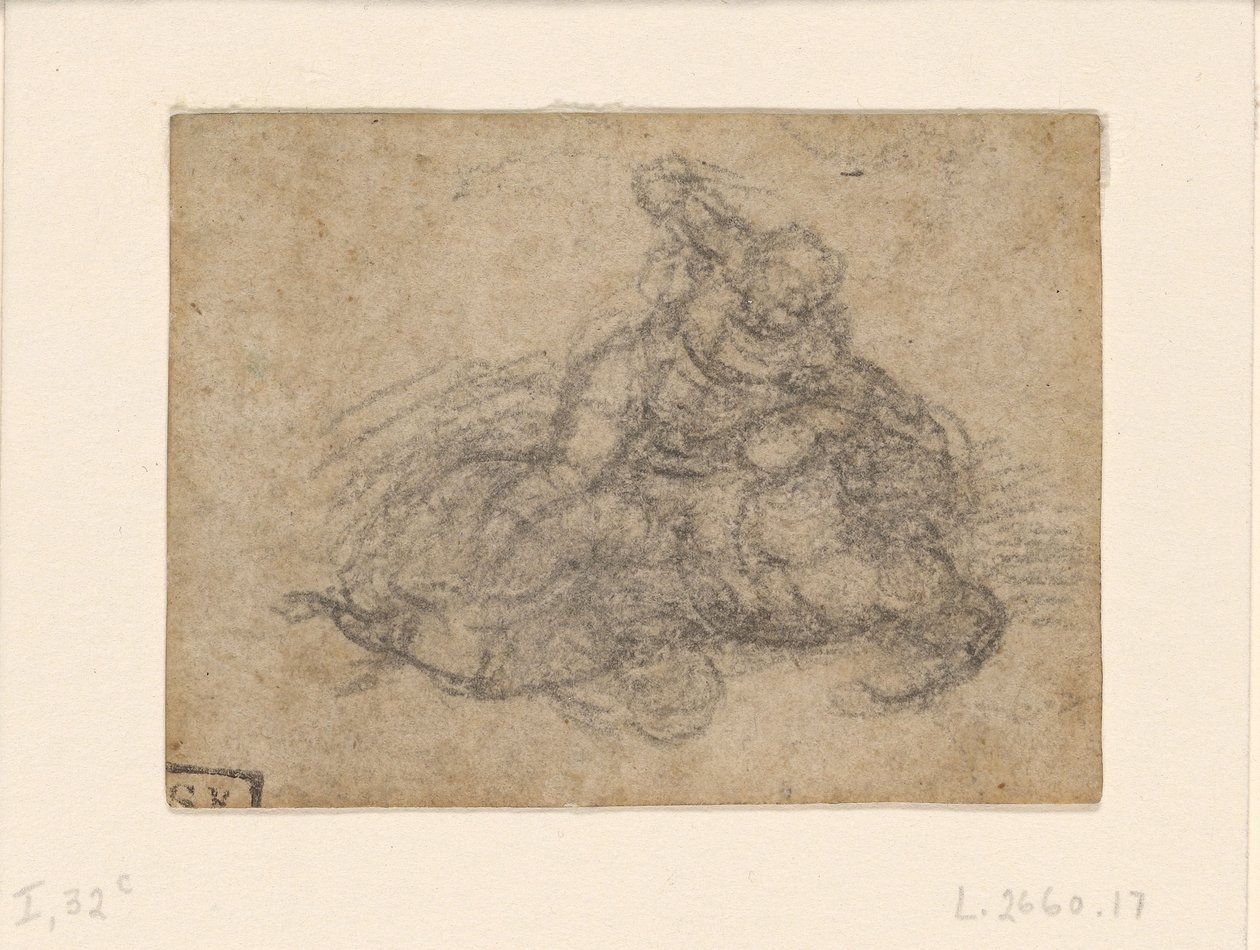 David and Goliath. Verso Ruled Architectural Studies, ca. 1550-1556, I, 32c