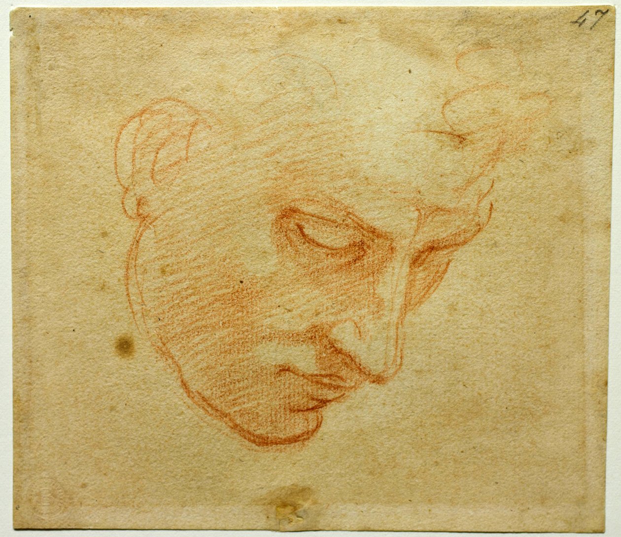 Head Study to the Sistine Chapel ceiling, c. 1509-1510