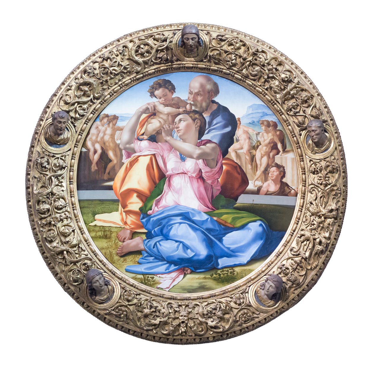 Holy family with the young St. John the Baptist, known as "Doni tondo"