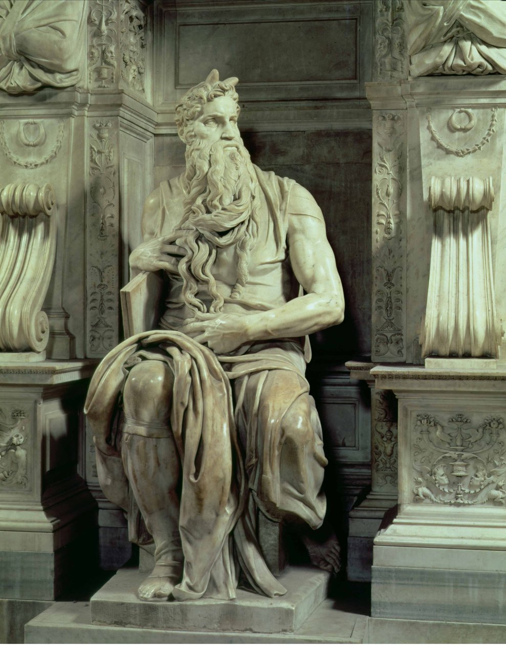 Tomb of Pope Julius II, detail of Moses, 1513-16