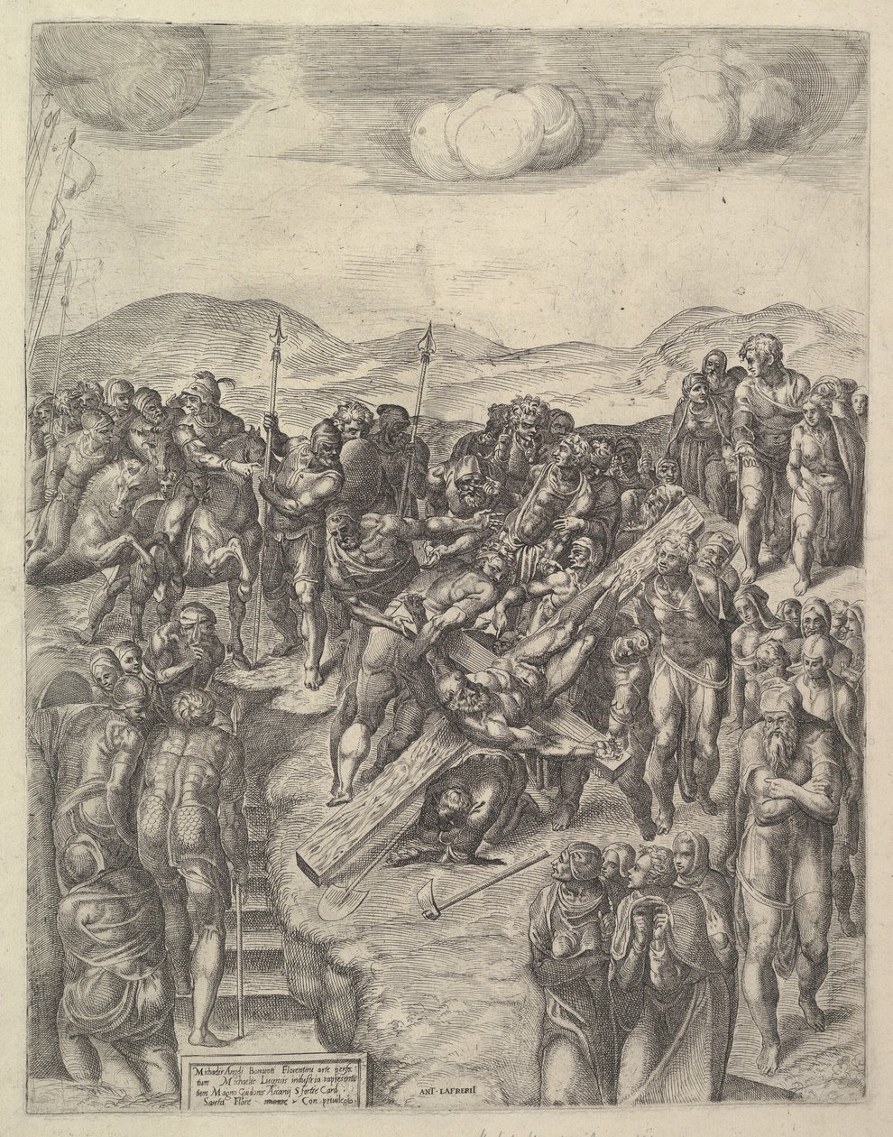 The Crucifixion of Saint Peter, after Michelangelo's Frescoes in the ...