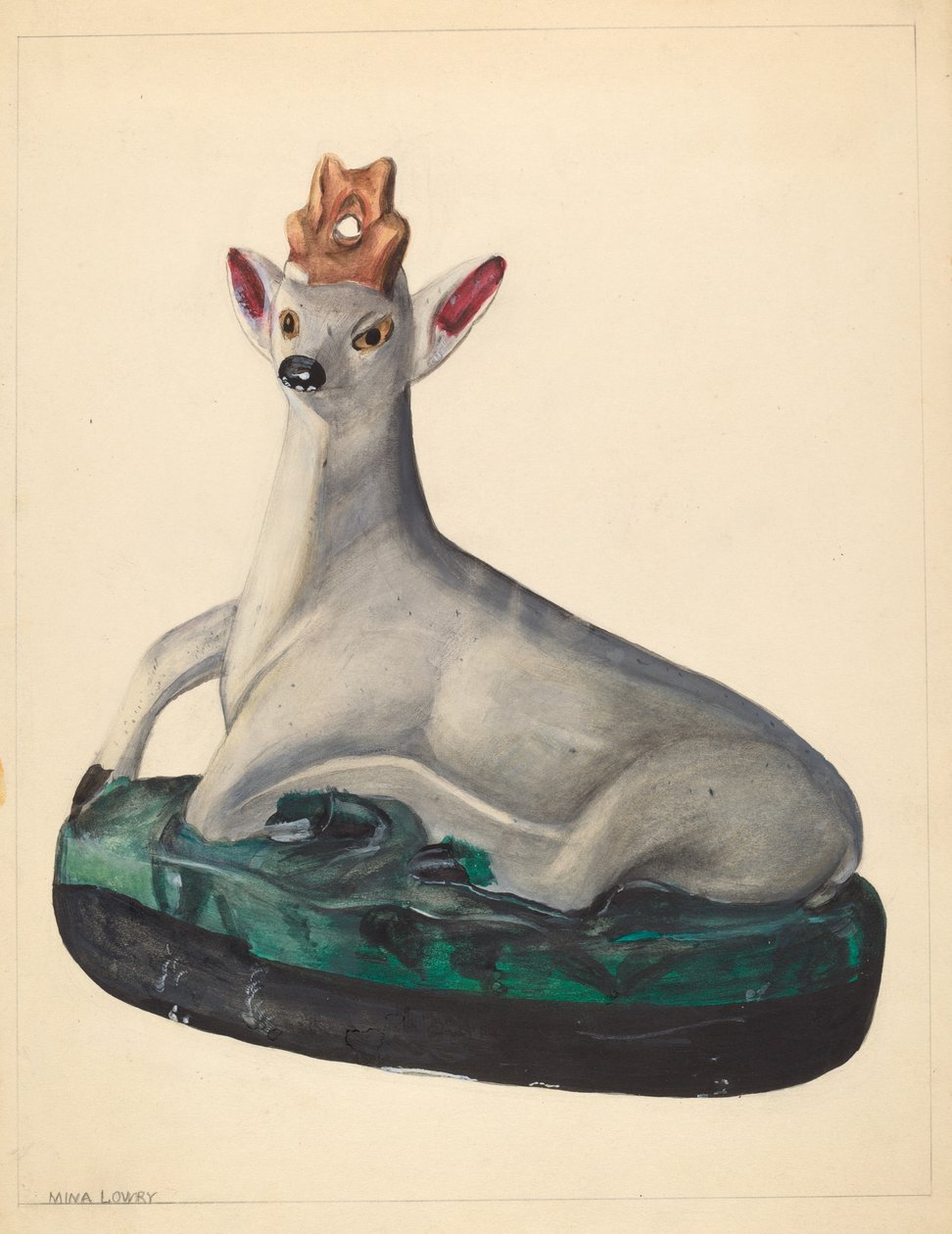 Deer Figurine by Mina Lowry: High-quality fine art print