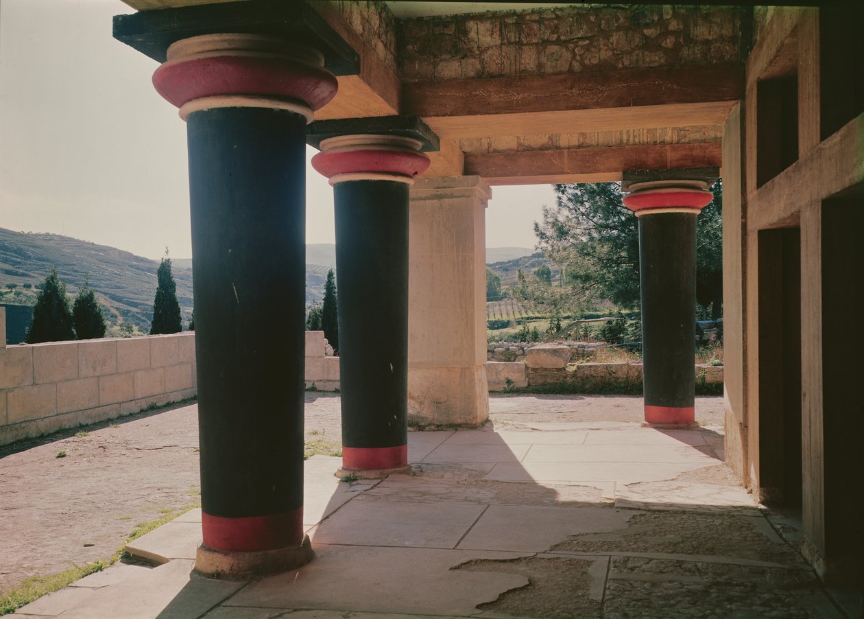 View of the portico of the Palace by Minoan
