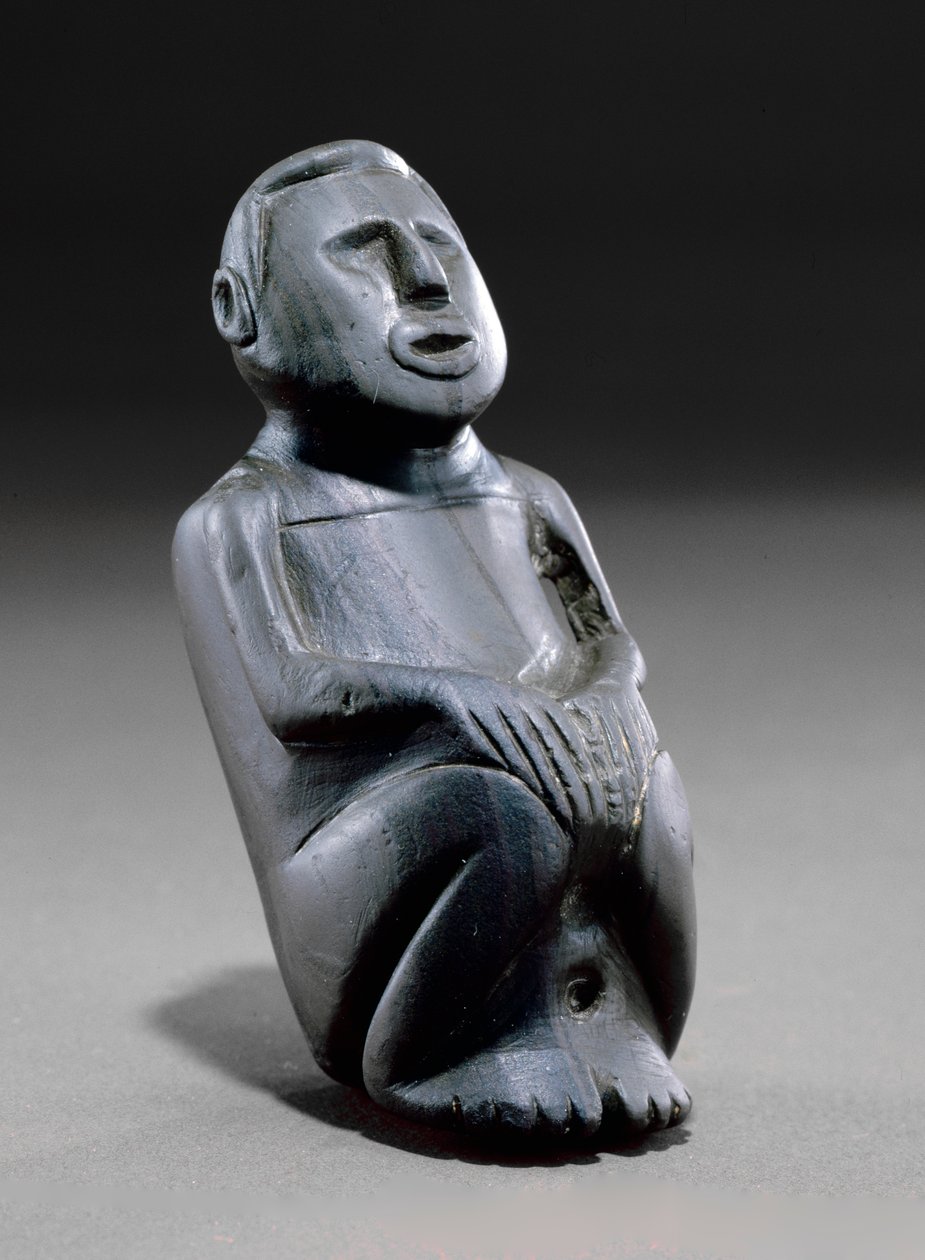 Male effigy pipe by Mississippian culture: Fine art print