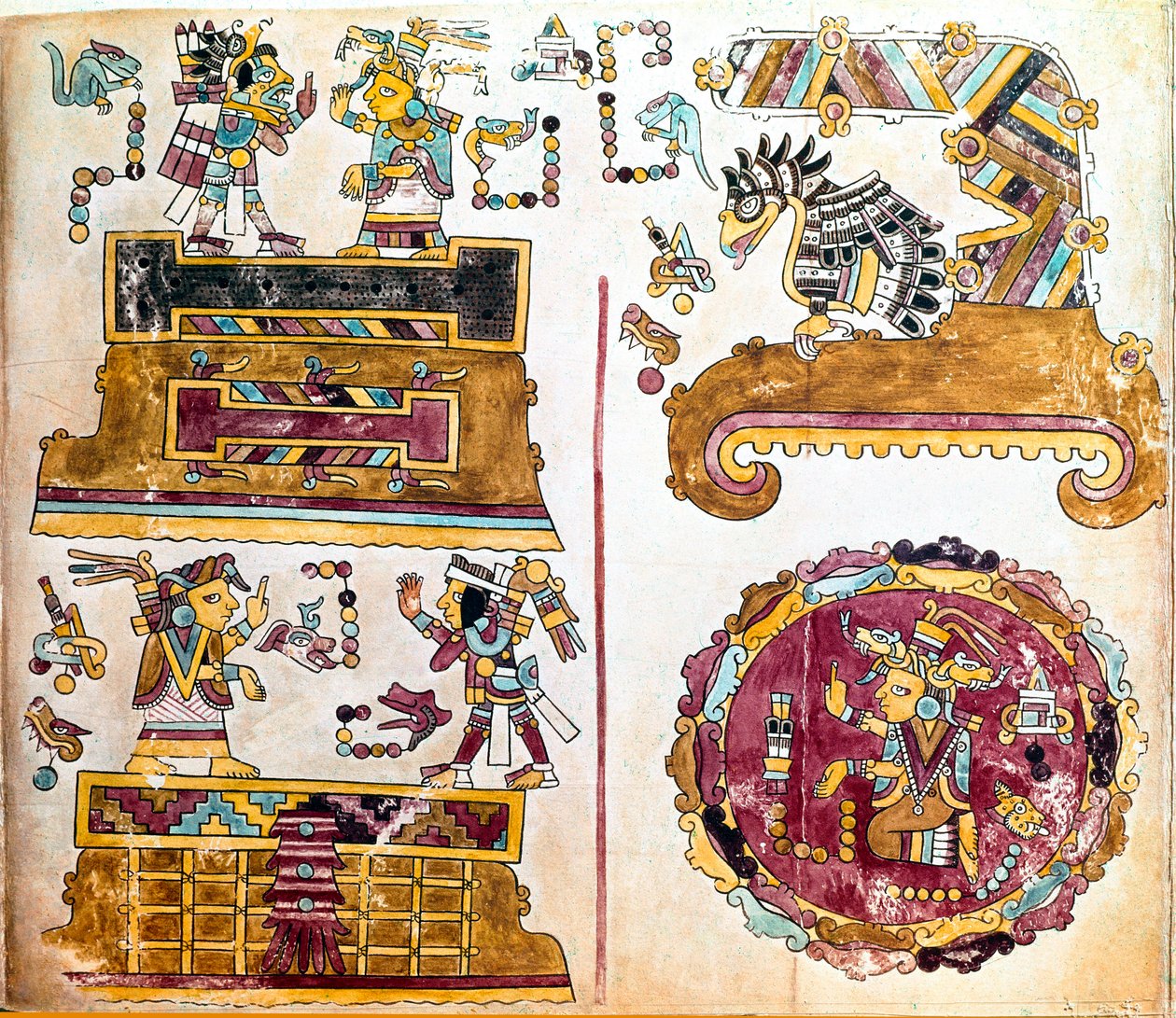 Mixtec Codex with Illustrations of Daily Activities (Detail)