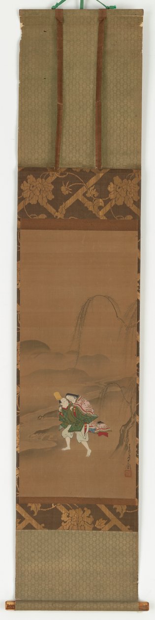 Ariwara Narihira carrying his lover by Miyagawa Chōshun
