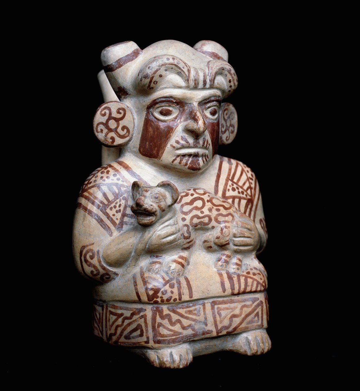 Pre-Columbian Art, Mochica Civilization: A Mochica Chief with a Feline ...