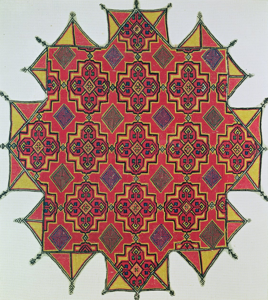 Textile with geometric pattern by Moroccan School