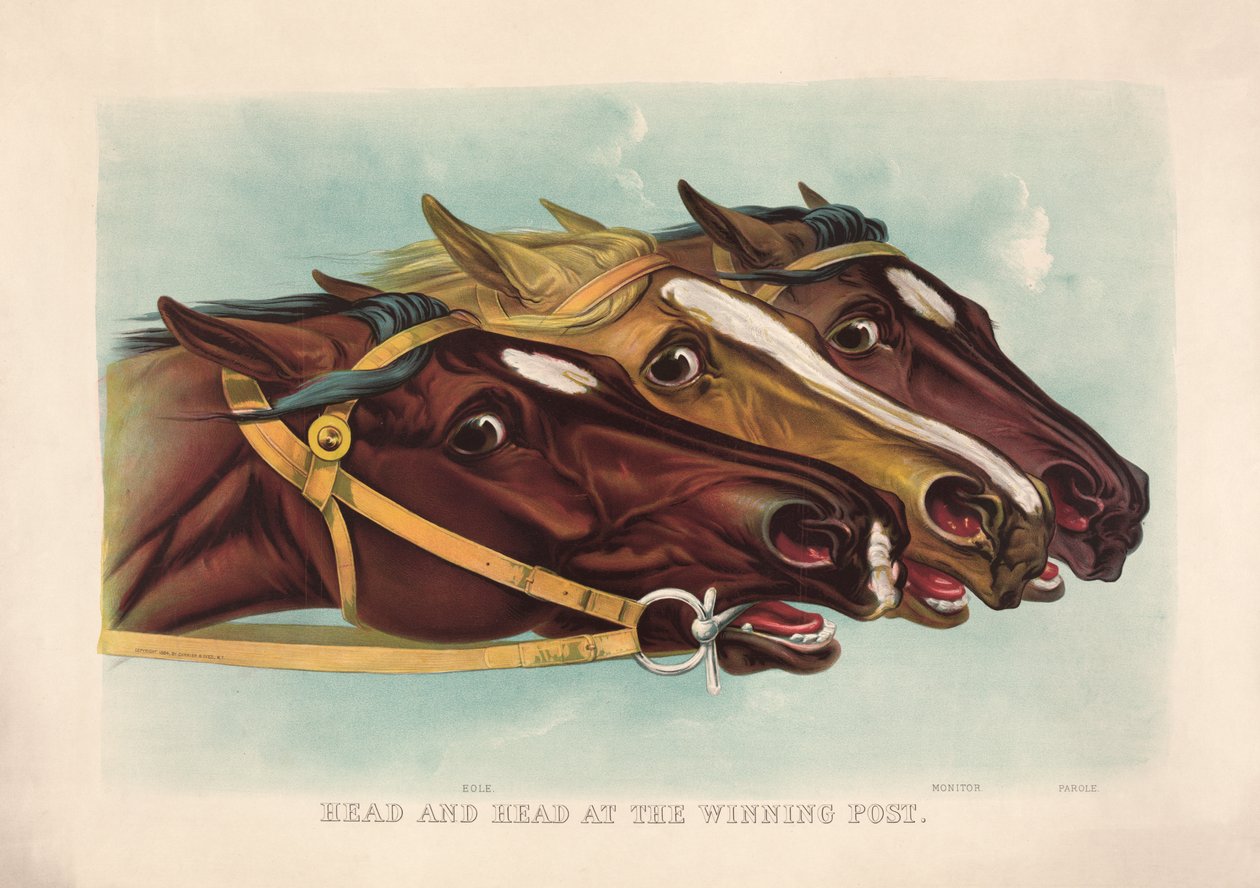 Head and Head at the Winning Post by Currier & Ives