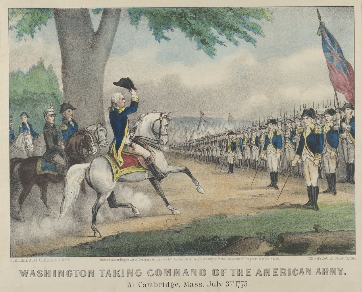 Washington Taking Command of the American Army at Cambridge ...