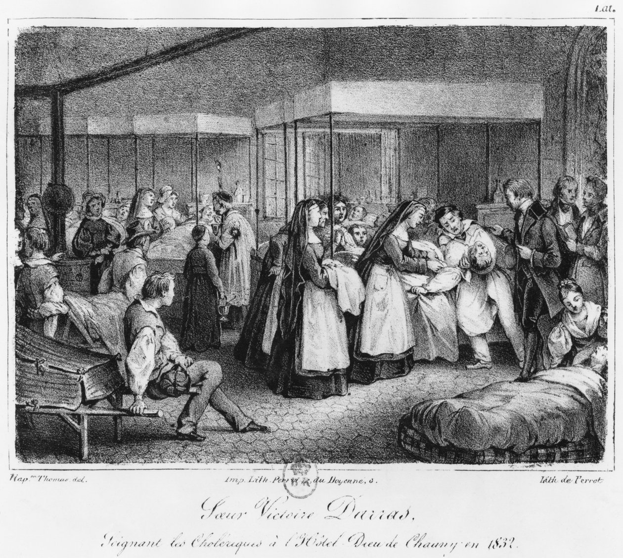 Sister Victoire Darras Tending the Cholera Victims at the Hotel-Dieu of ...