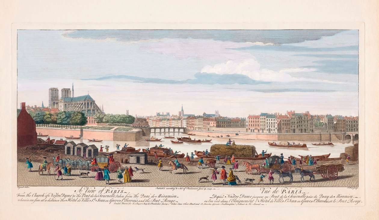 18th Century View of Paris, France by Nathaniel Parr