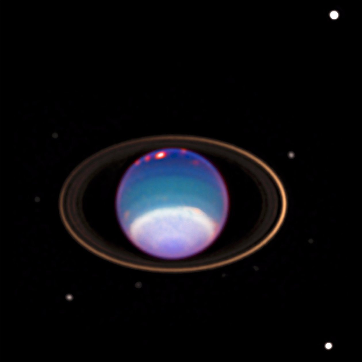 Image of Uranus obtained by the Hubble Telescope