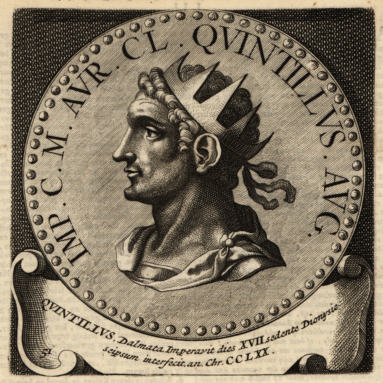 Portrait of Roman Emperor Quintillus by Netherlandish School