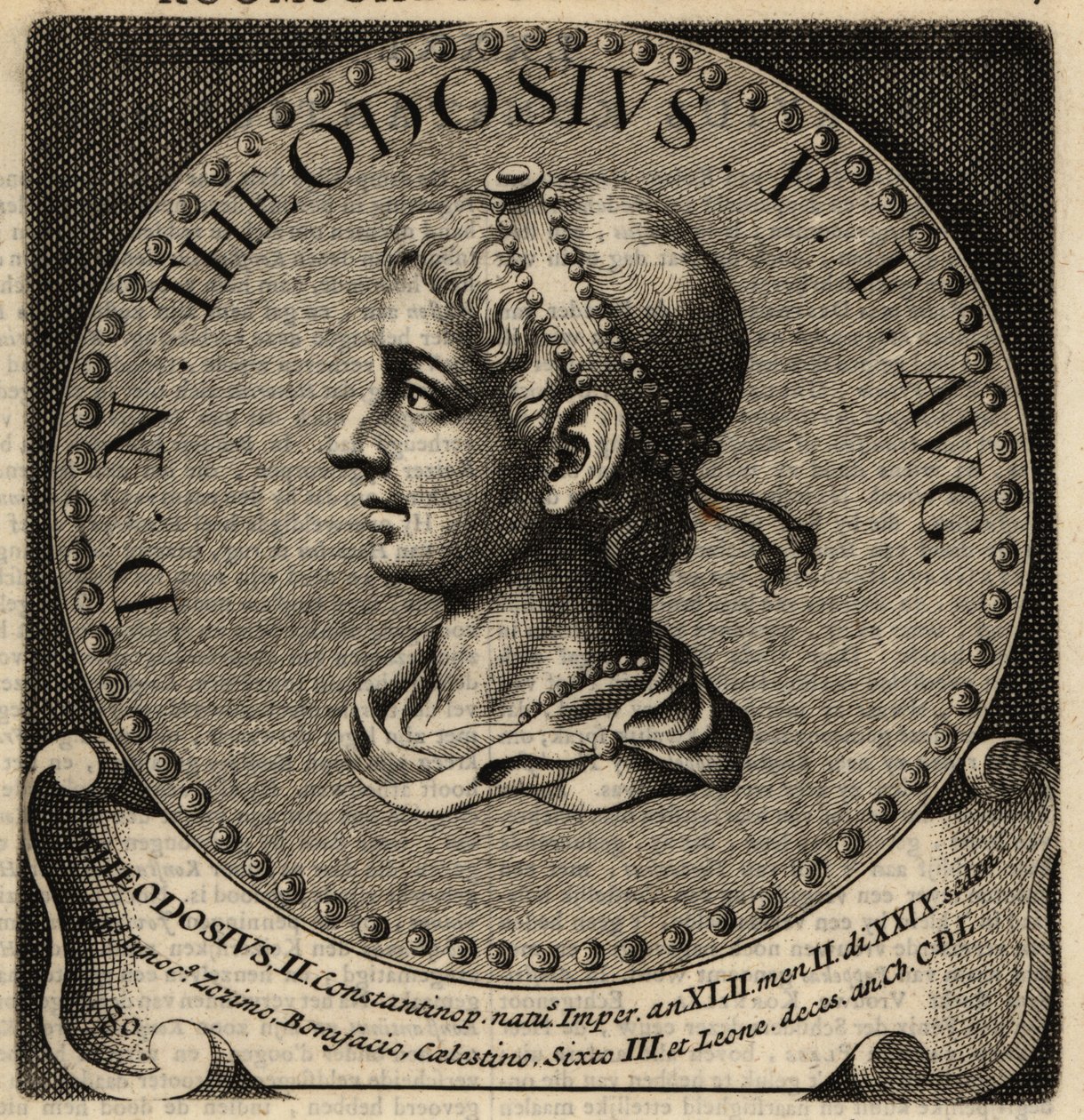 Portrait of Roman Emperor Theodosius II