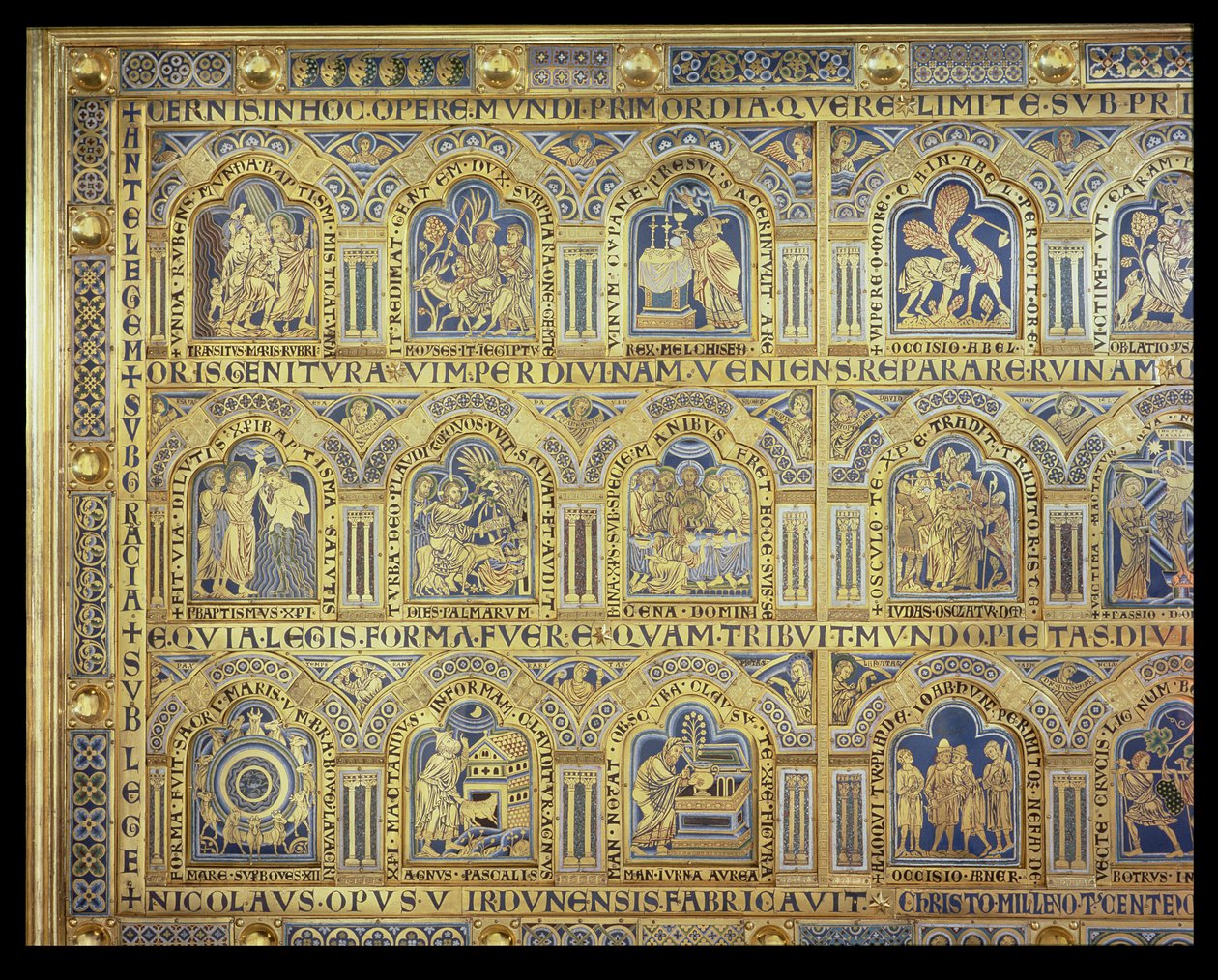 The Verdun Altar, depicting biblical scenes, 1181 (left part of central ...