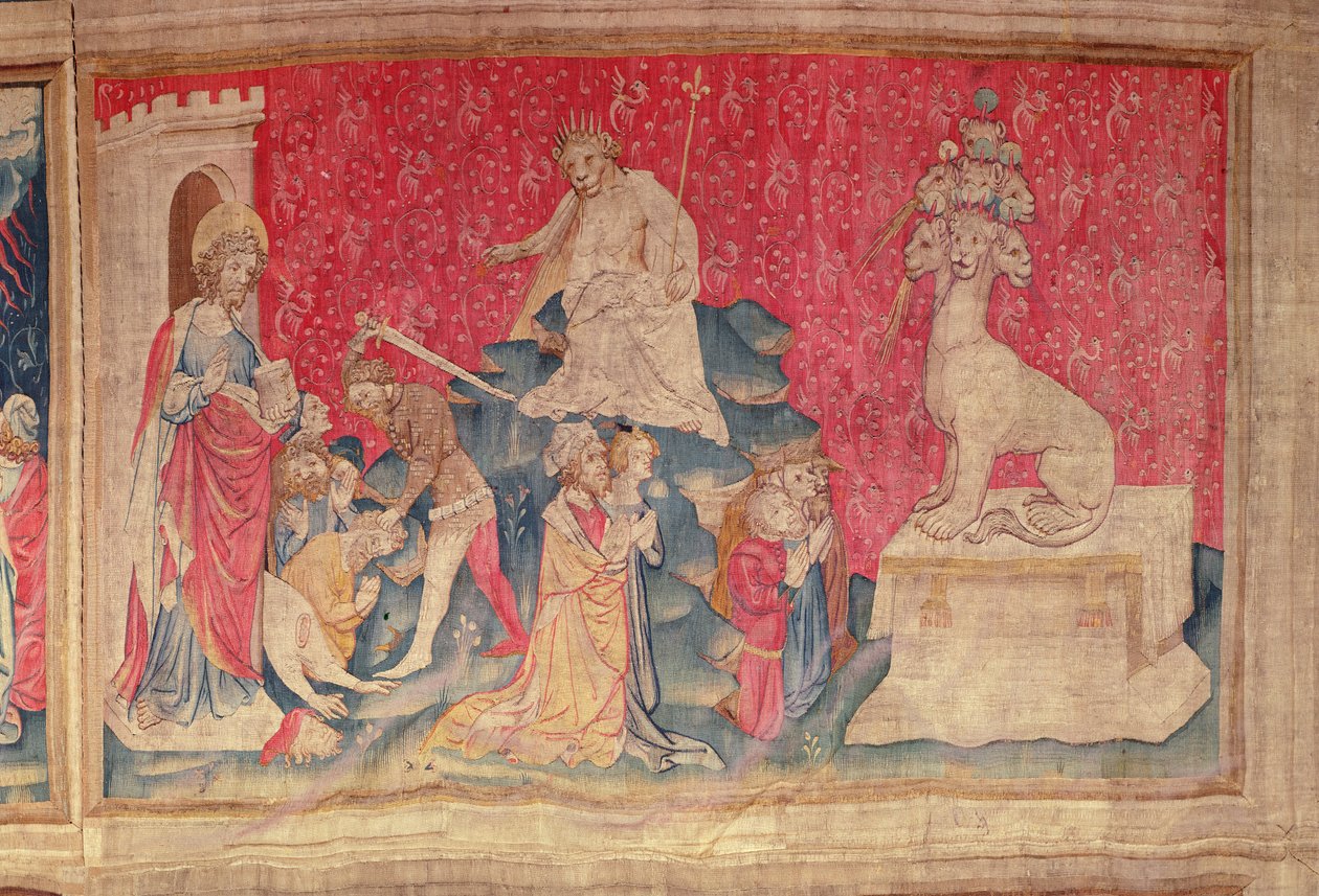 Adoration of the Image of the Beast, from the Apocalypse Tapestry of ...