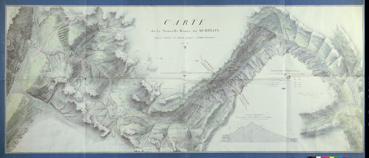 Map of the New Simplon Pass, 1803 by Nicolas Ceard