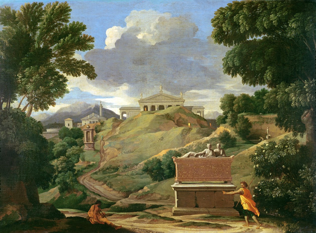 Landscape with Classical Ruins and Etruscan Sarcophagus