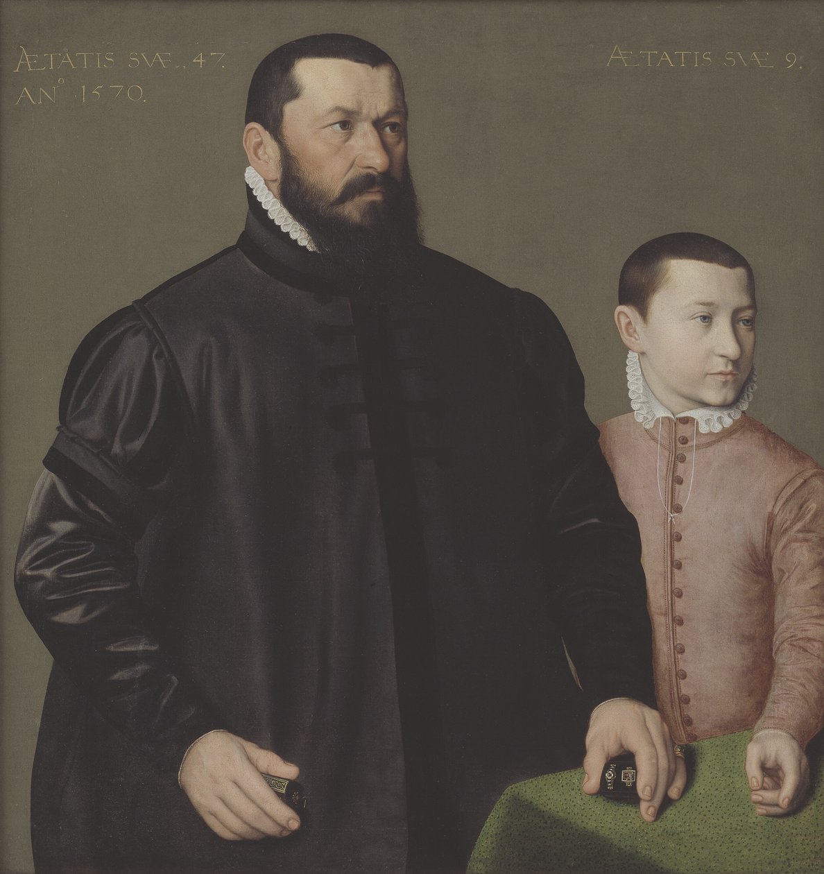 Portrait of the Nuremberg Goldsmith Hans Lencker and His 9-Year-Old Son ...