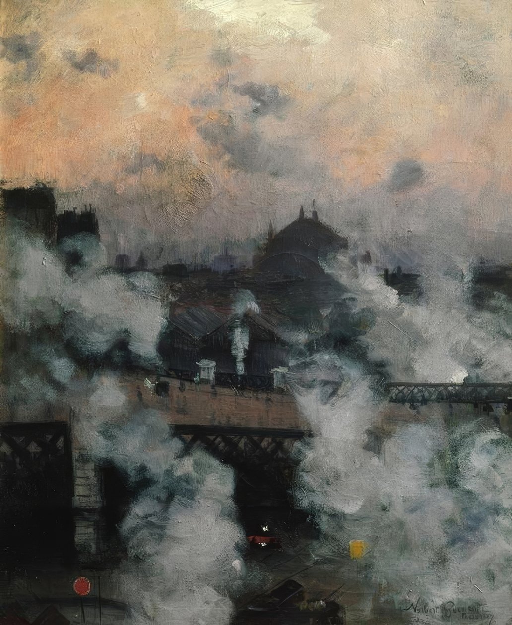 The Europe Bridge at Night by Norbert Goeneutte