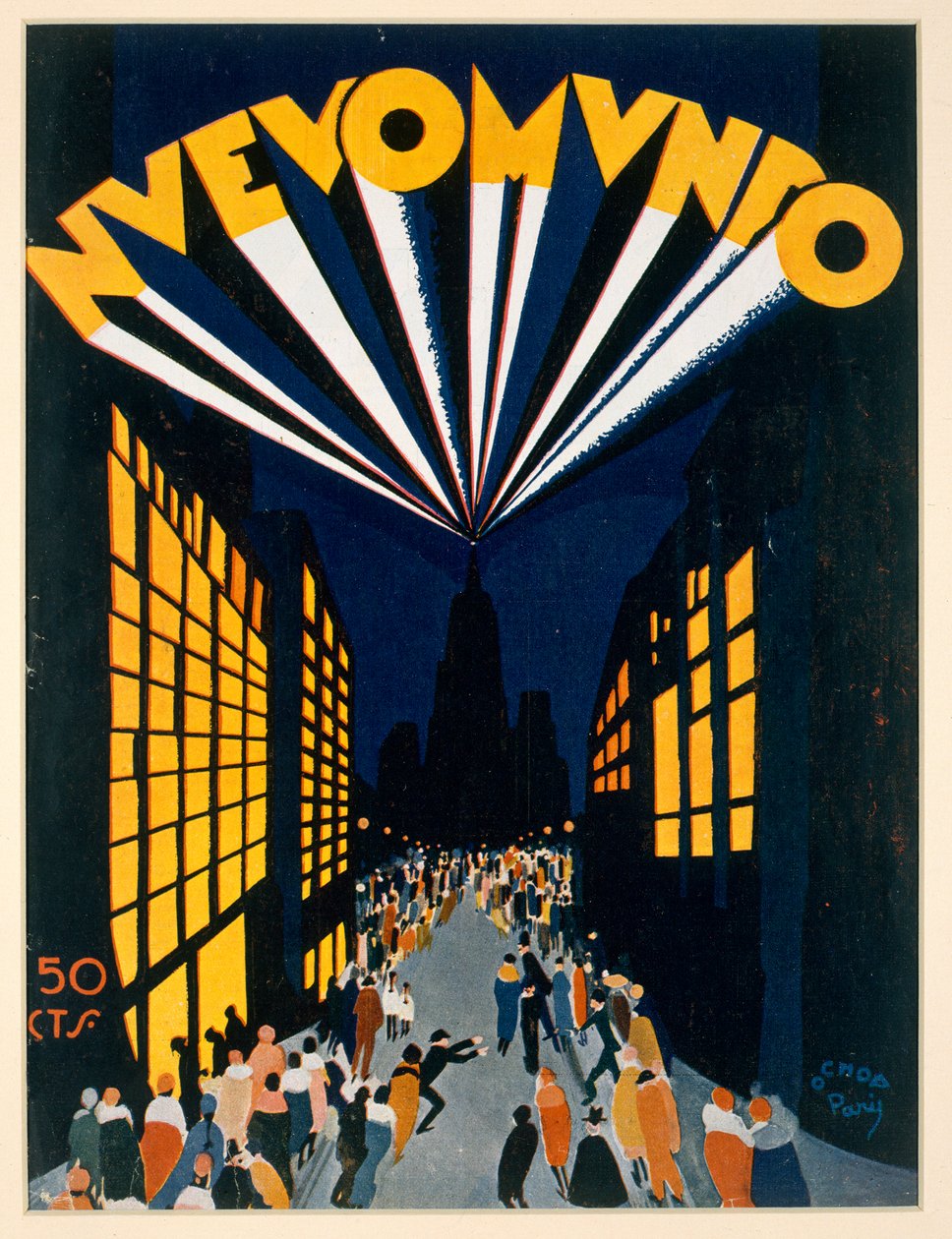 Nuovo Mondo, poster advertising a Radio City style venue in Paris, c.1928