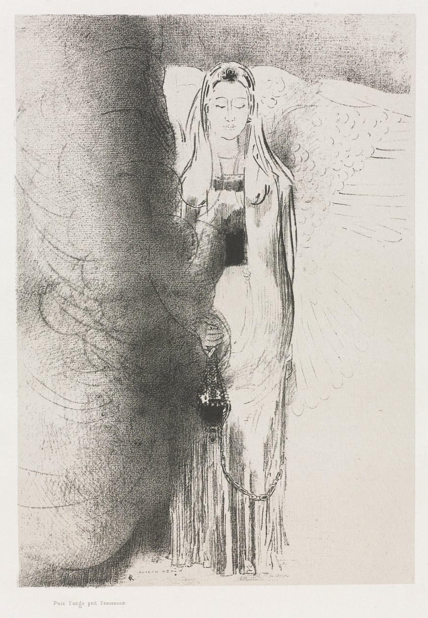 And the Angel Took the Censer by Odilon Redon