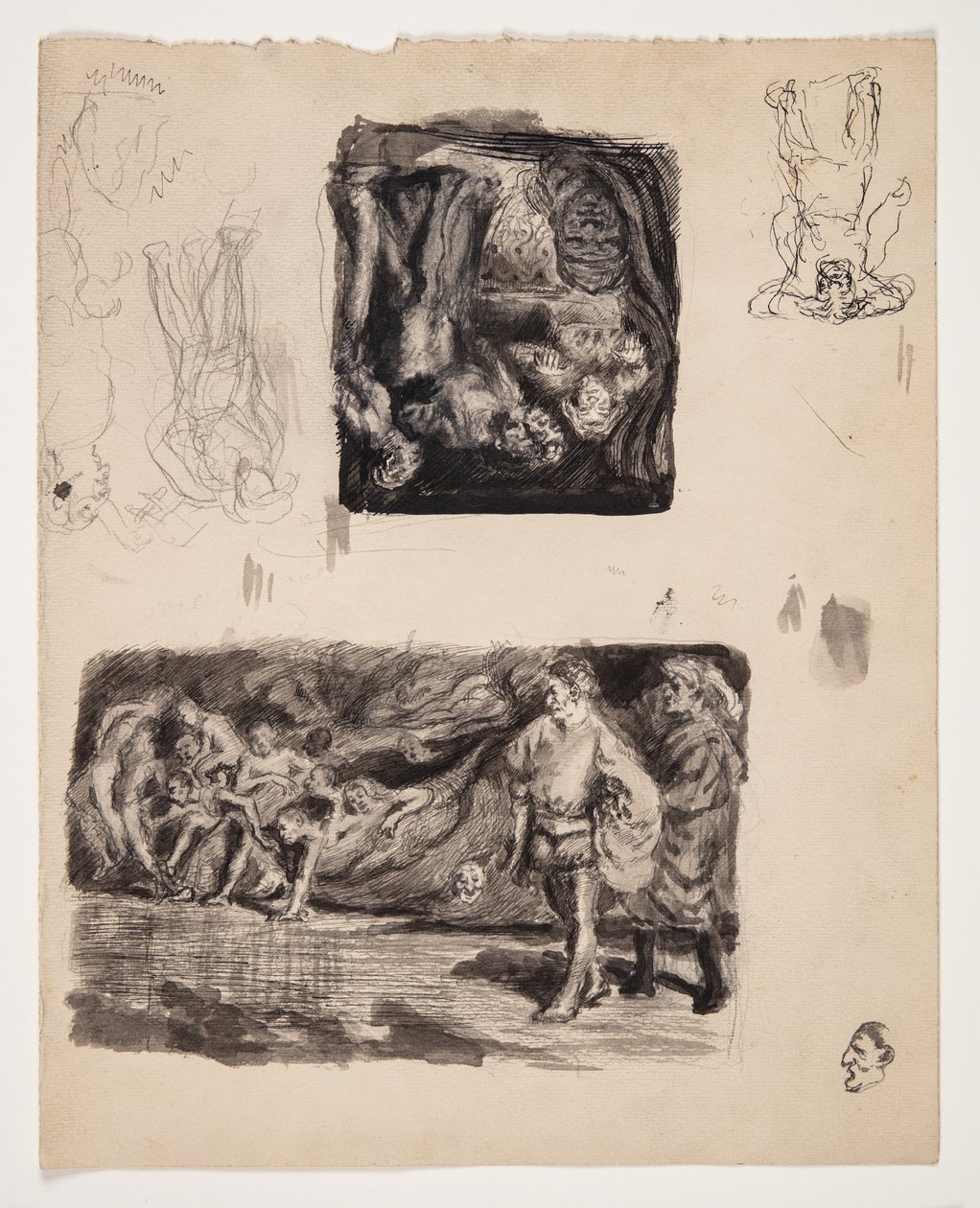 Literary motifs and loose figure drawings by Oluf Hartmann