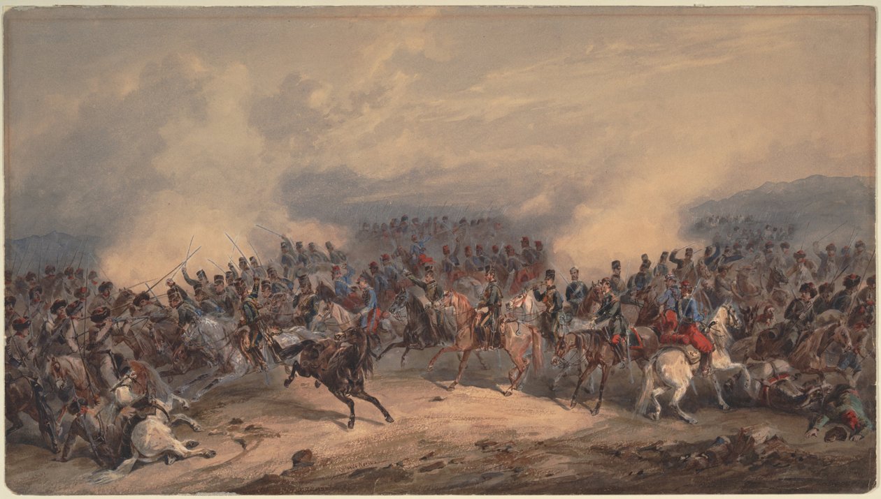 Hussars and Chasseurs at the Battle of Chernaya River on August 16, 1855