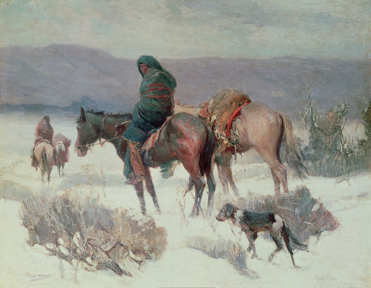 Winter Hunt by Oscar Edward Berninghaus: Fine art print