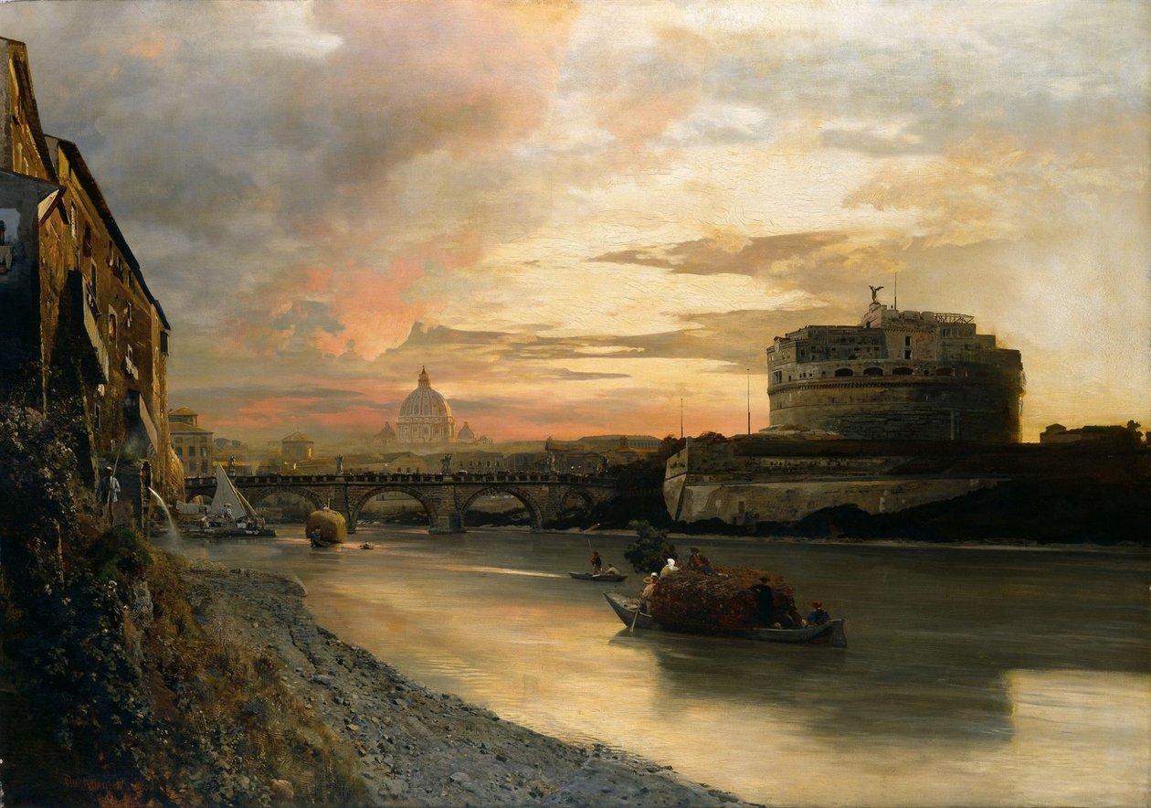 The Castel Sant'Angelo in Rome by Oswald Achenbach