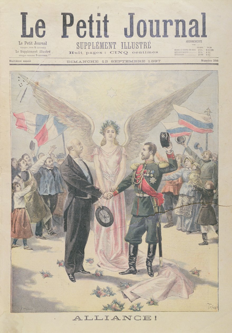 The Franco-Russian Alliance, Front Cover of 'Le Petit Journal', 12th ...