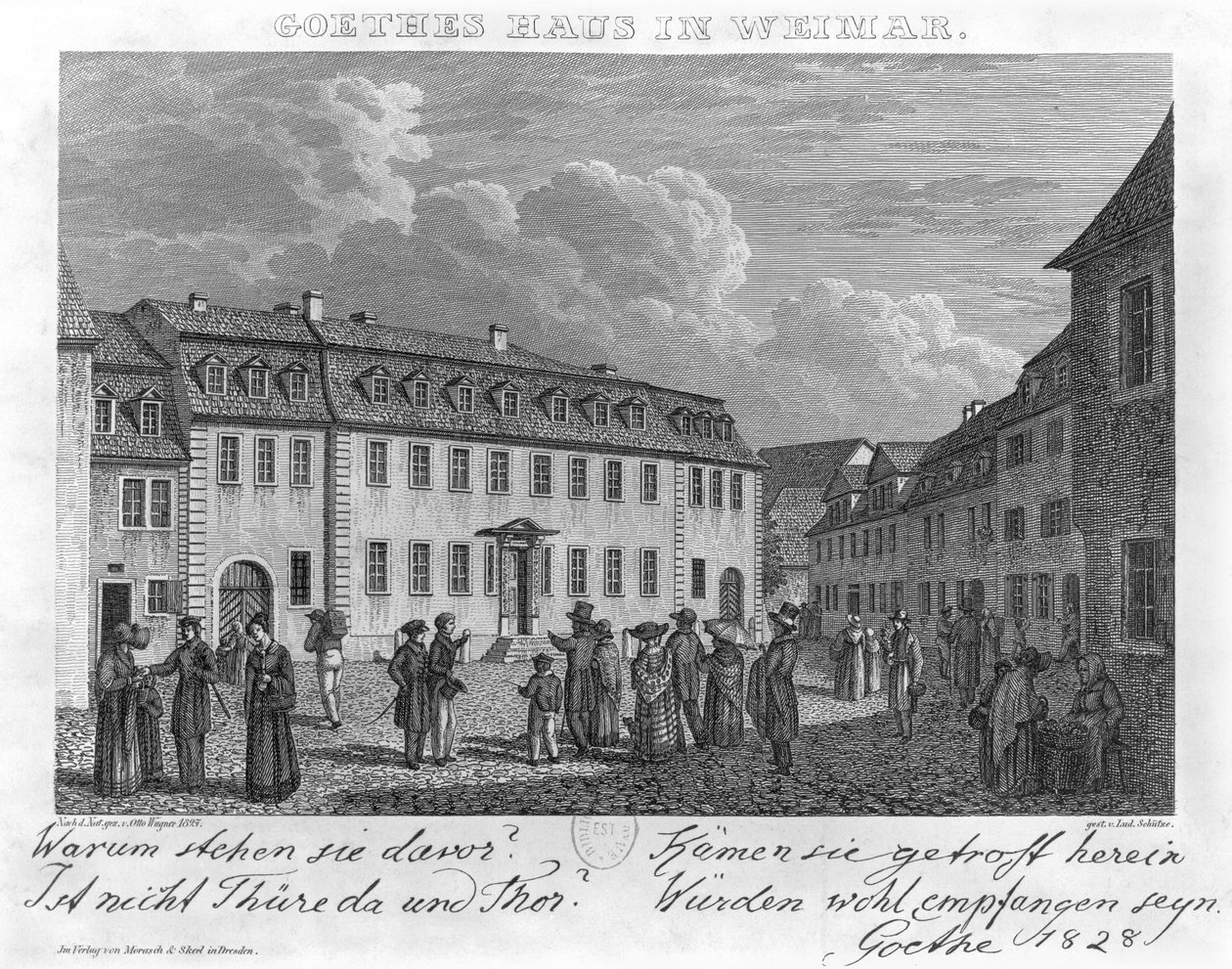 The House of Johann Wolfgang von Goethe in Weimar (engraved by Ludwig ...