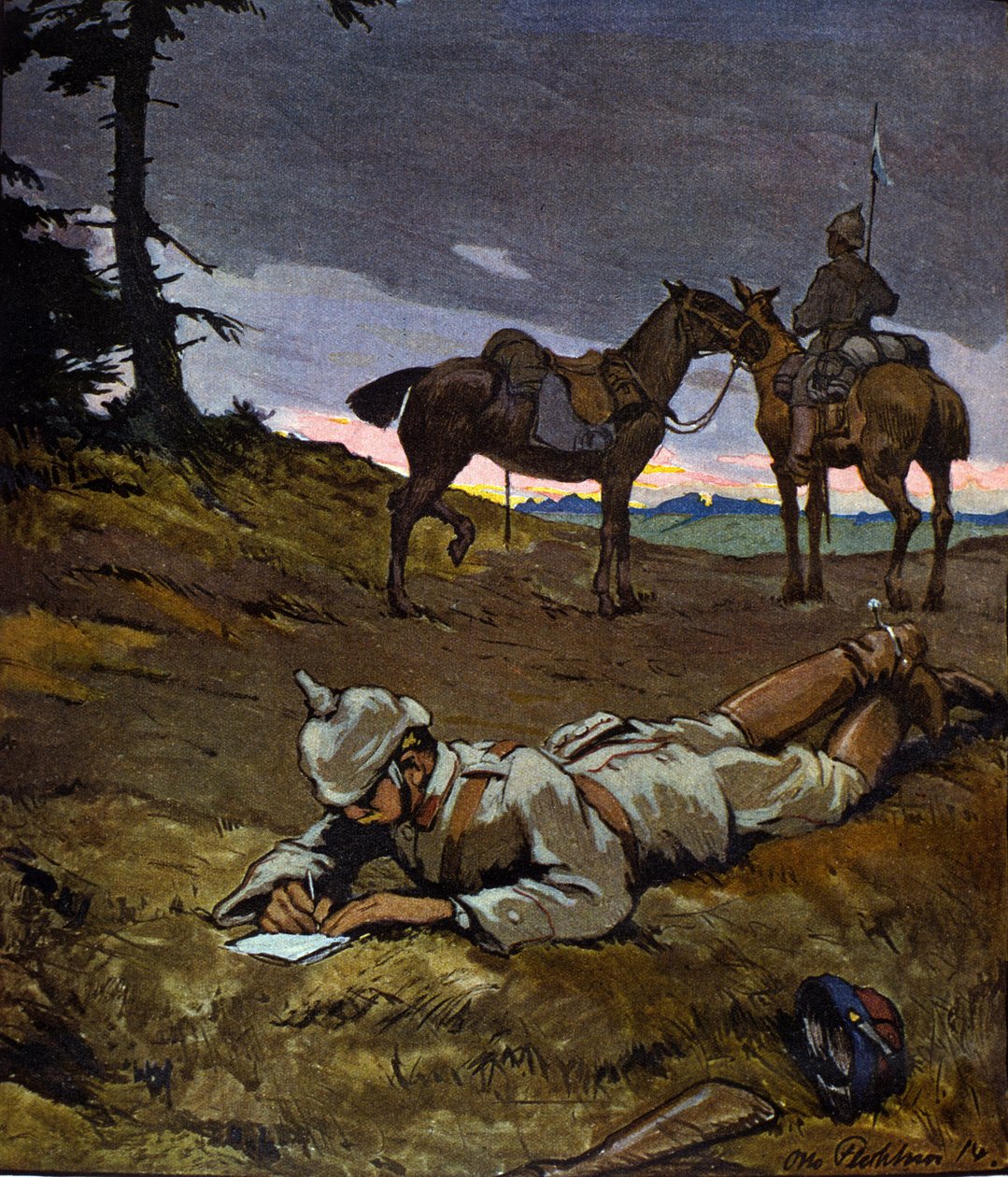 First World War (1914-1918): German horsemen in reconnaissance in 1914 ...