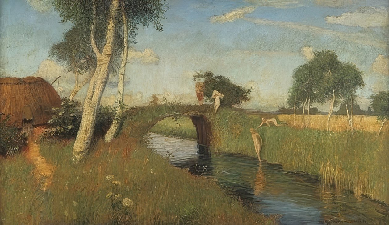 Summer at the Moor Canal. 1896 by Otto Modersohn