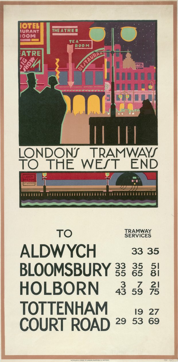 London's Tramways to the West End, London County Council LCC Tramways ...