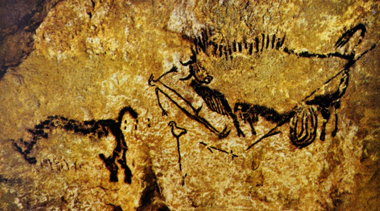 Wounded Bison, Wounded Man and Woolly Rhinoceros, Lascaux
